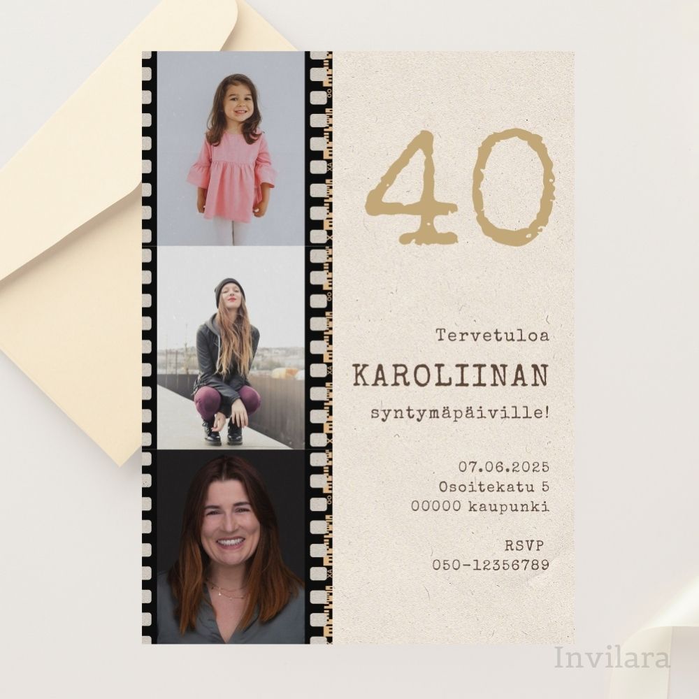 Digitaaliset kutsut ja muut tulostettavat juhlatuotteet - Invilara