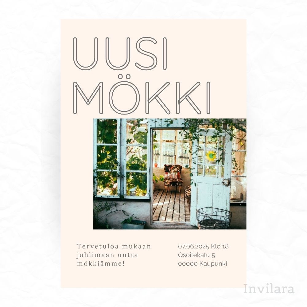 Digitaalinen ja muokattava tuparikutsu mökki - Invilara