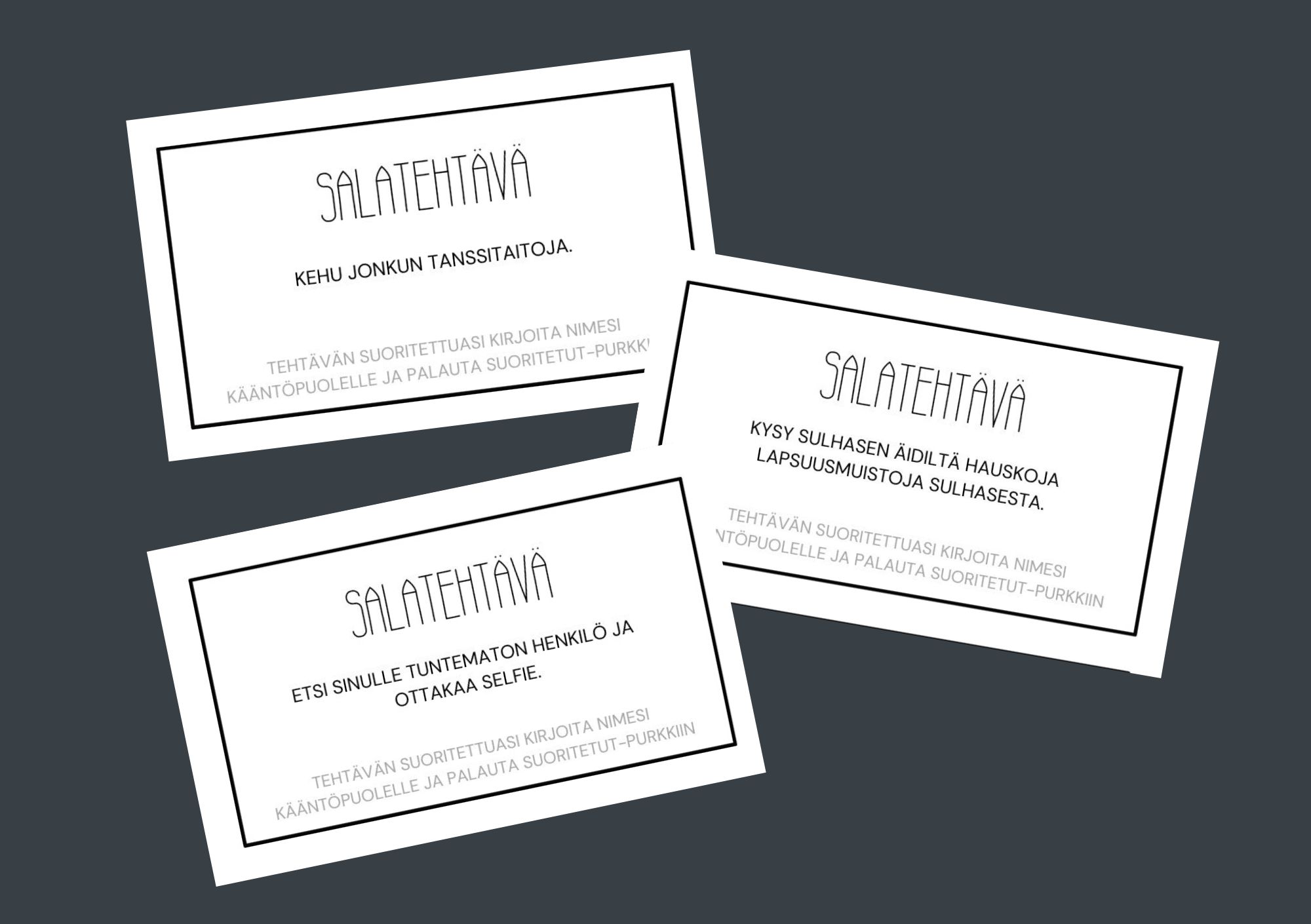 Salatehtävät häihin – hauskaa ohjelmaa häävieraille - Invilara