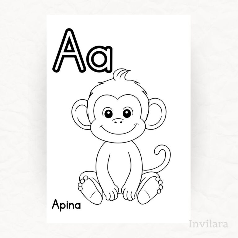 Tulostettavat aakkoset värityskuvat lapsille - Invilara