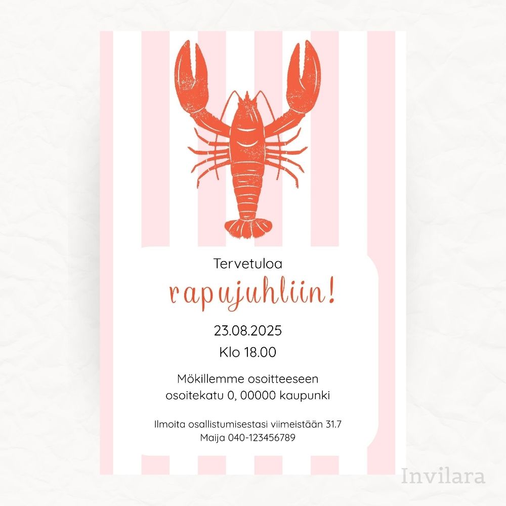 Rapujuhlakutsu 3 digitaalinen ja tulostettava - Invilara